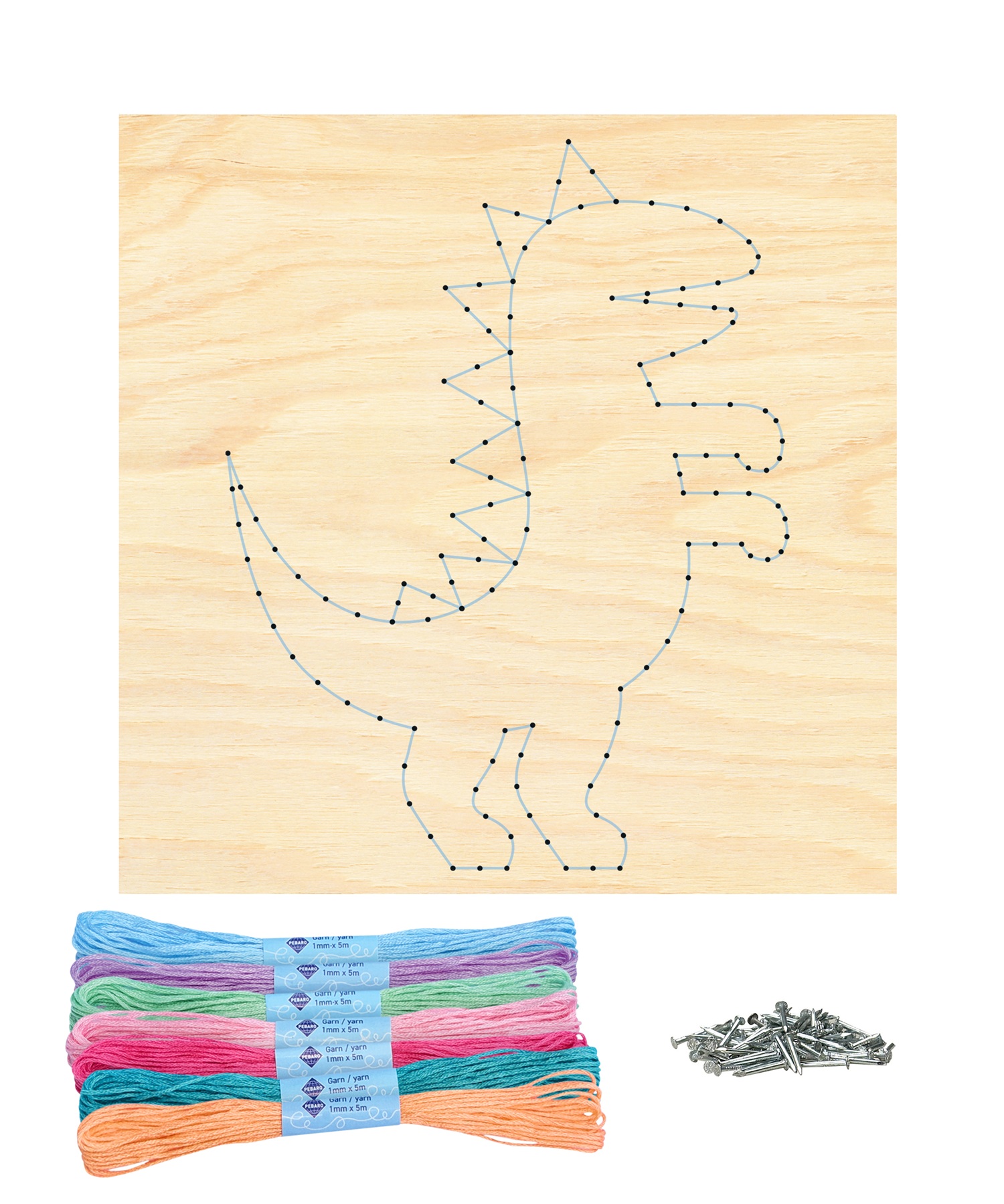 Nagelbild, Fadenbild, Fadenspannbild, String Art mit Motiv Dinosaurier ...