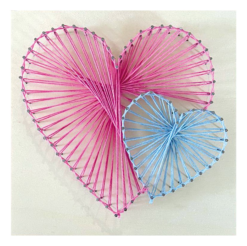 Nagelbild, Fadenbild, Fadenspannbild, String Art mit Motiv Herz | Peter ...